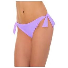 Bikini-Hose AQUARTI "Bikinihose Damen Bikinihose seitlich zum Binden in sch&ouml;nen Unifarben", Damen, Gr. 38, N-Gr, lila, Obermaterial: 80% Polyamid PA. 20% Elasthan EL., Badehosen Bikini-Hose