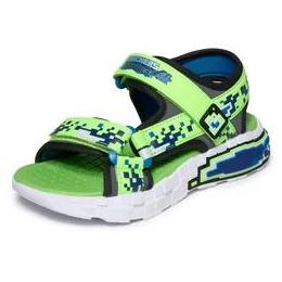 Sandale Skechers "MEGA-SPLASH 4K", Jungen, Gr. 34, limette, gr&uuml;n, Lederimitat, Textil, kontrastfarbene Details, Schuhe Sandale, Mega Craft Sandale mit Klettverschluss, Gr&ouml;&szlig;enschablone zum Download