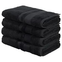Duscht&uuml;cher OTTO HOME "Vanessa, 4 Duscht&uuml;cher, 70x140cm, in Standard- und Premium-Qualit&auml;t", schwarz, B:70cm L:140cm, Walkfrottee, Obermaterial: 100% Baumwolle, Handt&uuml;cher, Handt&uuml;cher mit Bord&uuml;re, 100% Baumwolle, einfarbig, weich