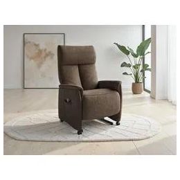 Sit & More TV-Sessel SIT & MORE "Cremona Comfort", braun, B:76cm H:110cm T:84cm, 100% Polyester, Sessel, wahlweise manuell oder elektrischer Funktion mit Akku