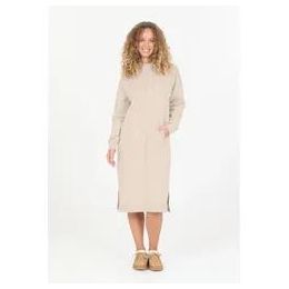Jerseykleid NOU "Rala", Damen, Gr. 44, EURO-Gr&ouml;&szlig;en, beige, 100% Baumwolle, unifarben, normal, ohne Ausschnitt, Kleider Jerseykleid, mit Kapuze und K&auml;ngurtasche