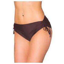 Bikini-Hose AQUARTI "Bikinihose Aquarti Damen Bikinihose mit Raffung und Schn&uuml;ren", Damen, Gr. 42, N-Gr, braun, Obermaterial: 80% Polyamid PA. 20% Elasthan EL., Badehosen Bikini-Hose