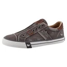 Slip-On Sneaker Mustang SHOES "Calogero", Herren, Gr. 48, dunkelgrau, Baumwolle, Schuhe, Slipper, Freizeitschuh, Halbschuh mit Kontrastn&auml;hten