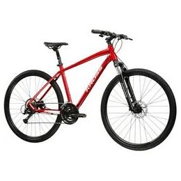 Crossrad KROSS "Herren 28" Evado 4.0 rot 16 G&auml;nge" Gr. 48, rot, schwarz, Fahrr&auml;der, 48cm, 28 Zoll (71,12cm) hinten: 28 Zoll (71,12cm), KROSS Crossrad Herren 28" Evado 4.0 rot 16 G&auml;nge