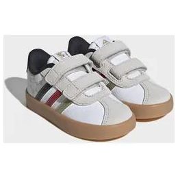 Sneaker Adidas SPORTSWEAR "VL COURT 3.0 KIDS", M&auml;dchen, Gr. 23, cloud wei&szlig;, core schwarz, gold metallic, Synthetik, Textil, Schuhe Sneaker, f&uuml;r Kinder, World Cup Nations Pack