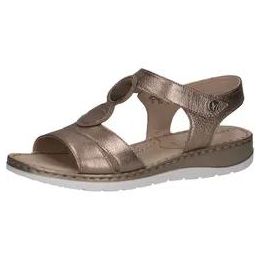 Keilsandalette Caprice "Caprice Sandalen Leder", Damen, Gr. 39, beige (taupe), Leder, Schuhe