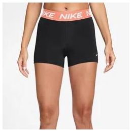 Trainingstights Nike "W NP DF 365 MR 5IN SHORT USM", Damen, Gr. XS, N-Gr, schwarz, crimso, Obermaterial: 83% Polyester, 17% Elasthan, Hosen, schnell trocknendes Material, atmungsaktiv, bequemer Sitz