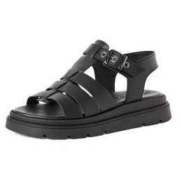 Schaftsandalette Tamaris "Tamaris Sandalen Leder", Damen, Gr. 38, schwarz, Leder, Schuhe