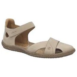 Sandale Josef Seibel "Caitlyn 05", Damen, Gr. 42, creme, Leder, Schuhe Sandale, Sommerschuh, Halbschuh mit praktischem Klettverschluss, G-Weite