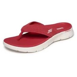 Zehentrenner Skechers "GO WALK FLEX SANDAL", Damen, Gr. 37, rot, Textil, Strukturmuster, unifarben, Schuhe Zehentrenner, Badeschuh, Strandschuh, Sommerschuh mit Goga Mat Fu&szlig;bett