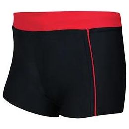 Badehose AQUARTI "Badehose Jungen Kinder Badehose Seitliche Paspel", Kinder, Gr. 122, N-Gr, schwarz (024 schwarz, rot), Obermaterial: 80% Polyamid PA. 20% Elasthan EL., Badehosen Badehose