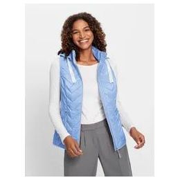 Steppweste Casual Looks, Damen, Gr. 48, blau (eisblau), 100% Polyester, Wattierung:100% Polyester, unifarben, Westen Steppweste