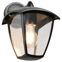 Trio LEUCHTEN Au&szlig;en-Wandleuchte "VENTA, Laterne Hauswand Fassadenbeleuchtung, exkl 1x E27 max 10W, IP44", schwarz matt, 1, H: 24cm, 1 Stk., Leuchten, Wandlampe Laternen-Optik, abw&auml;rts gerichtet, Schirm Kunststoff