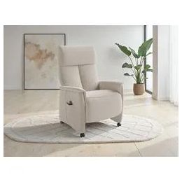 Sit & More TV-Sessel SIT & MORE "Cremona Comfort", creme, B:76cm H:112cm T:84cm, 100% Polyester, Sessel, wahlweise manuell oder elektrischer Funktion mit Akku