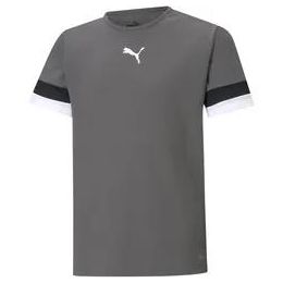 Fu&szlig;balltrikot Puma "TEAMRISE JERSEY JR", M&auml;dchen, Gr. 128, smoked pearl, Puma schwarz, Puma wei&szlig;, Netz, Obermaterial: 100% Polyester, unifarben, slim fit normal, Rundhals, Trikots Fu&szlig;balltrikot, Fu&szlig;ball, Kurzarm, mit Rundhalsausschnitt, mit DryCELL Technologie