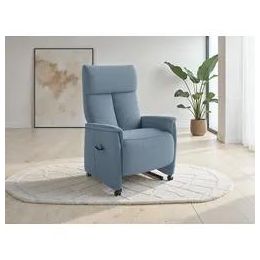 Sit & More TV-Sessel SIT & MORE "Cremona Comfort", hellblau, B:76cm H:119cm T:84cm, 98% Polyester, 2% Polyamid, Sessel, wahlweise manuell oder elektrischer Funktion mit Akku
