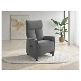 Sit & More TV-Sessel SIT & MORE "Cremona Comfort", anthrazit, B:76cm H:110cm T:84cm, 100% Polyester, Sessel, wahlweise manuell oder elektrischer Funktion mit Akku