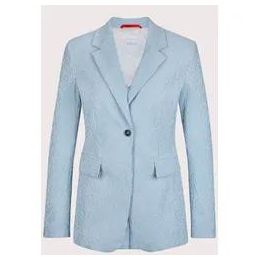 Madeleine Mode Jackenblazer MADELEINE "Blazer Seersucker-Blazer", Damen, Gr. 44, blau (rauchblau, wei&szlig;), Obermaterial: 48% Polyester PES. 26% Viskose CV. 25% Baumwolle CO. 1% Elasthan EL., Modern, normal, Blazer