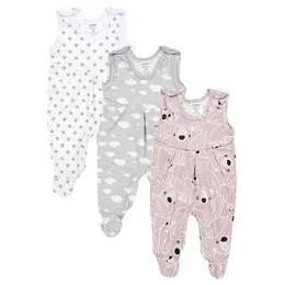 Strampler TUPTAM "Strampler Baby M&auml;dchen Strampler mit Fu&szlig; 3er Pack", Jungen, Gr. 50, N-Gr, rot (farbenmix 1), Obermaterial: 100% Baumwolle CO., Overalls