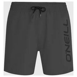 O`Neill Badeshorts O'NEILL "CALI 16'' SWIMSHORTS", Herren, Gr. XL, N-Gr, asphalt, Obermaterial: 100% Polyester, Badehosen Badeshorts, mit seitlichen Eingrifftaschen und Ges&auml;&szlig;tasche, mit Stickerei am Bein