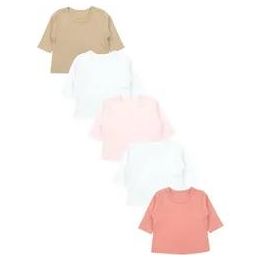 Langarmshirt TUPTAM "Shirt Baby M&auml;dchen Langarmshirt 5er Set", M&auml;dchen, Gr. 92, lila (beige_wei&szlig;_pink), Obermaterial: 100% Baumwolle CO., Shirts Langarmshirt