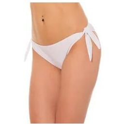 Bikini-Hose AQUARTI "Bikinihose Damen Bikinihose seitlich zum Binden in sch&ouml;nen Unifarben", Damen, Gr. 38, N-Gr, wei&szlig;, Obermaterial: 80% Polyamid PA. 20% Elasthan EL., Badehosen Bikini-Hose