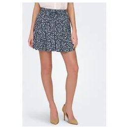 Minirock Only "ONLNALA LIFE SKORT WVN NOOS", Damen, Gr. L (40), schwarz (night sky), Web, Obermaterial: 100% Viskose, bedruckt, gemustert, regular fit kurz, R&ouml;cke Minirock, Viskose