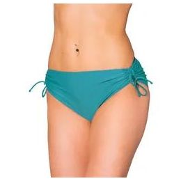 Bikini-Hose AQUARTI "Bikinihose Aquarti Damen Bikinihose mit Raffung und Schn&uuml;ren", Damen, Gr. 42, N-Gr, blau (petrolgr&uuml;n), Obermaterial: 80% Polyamid PA. 20% Elasthan EL., Badehosen Bikini-Hose