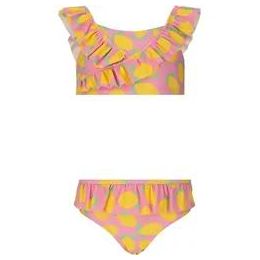 Balconette-Bikini ZIGZAG "Tropical", M&auml;dchen, Gr. 140, pink, gelb, 80% Polyamid, 20% Elasthan, bedruckt, mehrfarbig, Bikini-Sets Balconette-Bikini, mit stylischem R&uuml;schendesign und Sonnenschutz