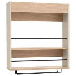 K&uuml;chenregal KOCHSTATION "KS-Kolari", kaschmirfarben, eichefarben hell, B:60,2cm H:65cm T:16,1cm, FSC-zertifizierter Holzwerkstoff, Regale, Weinglashalter am Regalboden: Platz f&uuml;r 4 bis 5 Weingl&auml;ser