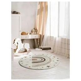 Teppich the carpet "Beat Kids", beige (creme), H:9mm &Oslash;:120cm, Polypropylen, Teppiche, Teppich, Kids Kinderzimmer Teppich strapazierf&auml;hig und pflegleicht