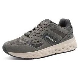 Sneaker Marco Tozzi, Herren, Gr. 43, grau, Leder, Synthetik, Textil, unifarben mit Farbeinsatz, Schuhe Sneaker, Freizeitschuh, Halbschuh, Schn&uuml;rschuh mit MT-Logo