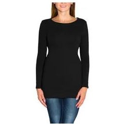 Langarmshirt ALKATO "Damenshirt Alkato Damen Langarm Longshirt Langarmshirt", Damen, Gr. XXL, schwarz, Obermaterial: 92% Baumwolle CO. 8% Elasthan EL., Shirts Langarmshirt