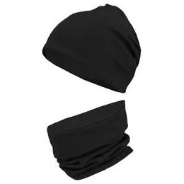 Beanie TUPTAM "M&uuml;tze Unisex Kinder Beanie M&uuml;tze Schlauchschal Set", Jungen, Gr. 56, schwarz, Obermaterial: 95% Baumwolle CO. 5% Elasthan EL., M&uuml;tzen Beanie