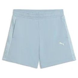 Sporthose Puma "Essentials Tape High-Waist Shorts M&auml;dchen", M&auml;dchen, Gr. 128, Normalgr&ouml;&szlig;en, seafoam blau, Obermaterial: 32% Polyester, 68% Baumwolle. Tasche &ndash; Oben: 100% Baumwolle, regular fit, Hosen Sporthose