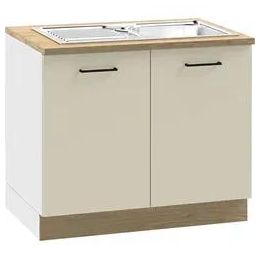 Sp&uuml;lenschrank KOCHSTATION "KS-Kolari", kaschmirfarben, wei&szlig;, B:100,1cm H:88cm T:60cm, FSC-zertifizierter Holzwerkstoff, Schr&auml;nke, Sp&uuml;lenschrank, Ma&szlig;e (B/T/H): 100,1 x 60 x 88 cm