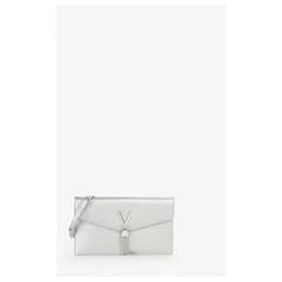 Umh&auml;ngetasche Valentino BAGS "LUXE", Damen, Gr. B/H/T: 27cm x 16cm x 0,5cm, argento, Lederimitat, Taschen Umh&auml;ngetasche, Damen Schultertasche, Clutch mit Zierkette als Umh&auml;ngeriemen