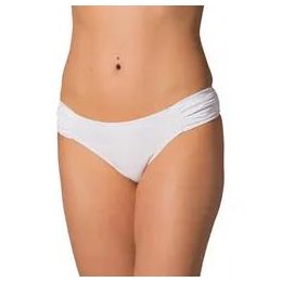 Bikini-Hose AQUARTI "Bikinihose Aquarti Damen Bikinihose mit seitlichen Raffungen", Damen, Gr. 38, N-Gr, wei&szlig;, Obermaterial: 80% Polyamid PA. 20% Elasthan EL., Badehosen Bikini-Hose