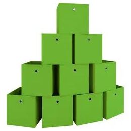 Faltbox Vcm "10er Set Faltbox Klappbox Aufbewahrungsbox Boxas", gr&uuml;n, B:27cm T:27cm, Aufbewahrungsboxen