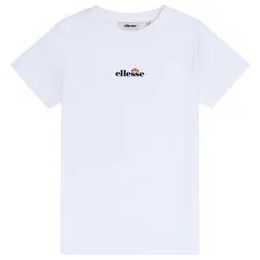 T-Shirt Ellesse "DURARE 2 TEE", M&auml;dchen, Gr. 128/134 (8/9), wei&szlig;, Jersey, Obermaterial: 100% Baumwolle, unifarben, Basic normal, Rundhals, Shirts T-Shirt, f&uuml;r Kinder, Kurzarm, sportlicher Stil, Baumwolle
