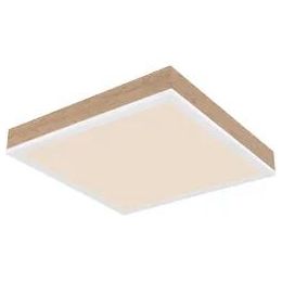 Globo LIGHTING LED Deckenleuchte "DORO", wei&szlig;, 1 Stk., Leuchten, Deckenlampe/holzoptik/quadratisch/3000K/Wohnzimmer/Schlafzimmer, LED Deckenleuchte