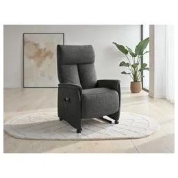 Sit & More TV-Sessel SIT & MORE "Cremona Comfort", dunkelgrau, B:76cm H:119cm T:84cm, 100% Polyester, Sessel, wahlweise manuell oder elektrischer Funktion mit Akku