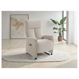 Sit & More TV-Sessel SIT & MORE "Cremona Comfort", creme, B:76cm H:114cm T:84cm, 100% Polyester, Sessel, wahlweise manuell oder elektrischer Funktion mit Akku