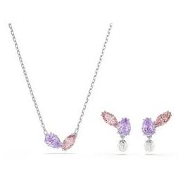 Ohrring und Ketten Set Swarovski "Multipack Schmuck Geschenk CAPSULE", metallfarben, lila, rosa, wei&szlig;, lila, rosa, Schmuck_Sets, Damen, Metall, Perlen, glitzernd, gl&auml;nzend, mit Swarovski Kristallen, mit Swarovski Perle