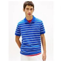 Tommy Hilfiger Poloshirt TOMMY JEANS "TJM REGULAR STRIPE", Herren, Gr. 4XL, fizzy blau, Jersey, Obermaterial: 100% Baumwolle, regular fit normal, Rundhals, eingesetzt angesetztes B&uuml;ndchen, Shirts, Regular fit mit Polokragen