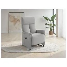 Sit & More TV-Sessel SIT & MORE "Cremona Comfort", silber, B:76cm H:114cm T:84cm, 98% Polyester, 2% Polyamid, Sessel, wahlweise manuell oder elektrischer Funktion mit Akku