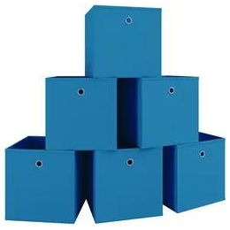Faltbox Vcm "6er Set Faltbox Klappbox Aufbewahrungsbox Boxas", blau, B:27cm T:27cm, Aufbewahrungsboxen