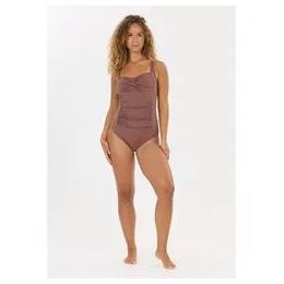 Badeanzug NOU "Nicola V2", Damen, Gr. 46, braun, 87% Polyamid, 13% Elasthan, unifarben, Badeanz&uuml;ge Badeanzug, UV-Schutz