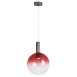 Searchlight Pendelleuchte "Ombre 1Lt Leuchte, Ombre-Glas mit Latte-Metall", latte, rot, H: 35cm, 1 Stk., Leuchten, Pendelleuchte