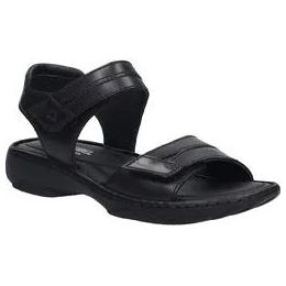 Sandale Josef Seibel "Debra 19, black-black", Damen, Gr. 38, schwarz (schwarz, schwarz), Obermaterial: 100% Rindsleder Leather cow., Schuhe Sandale